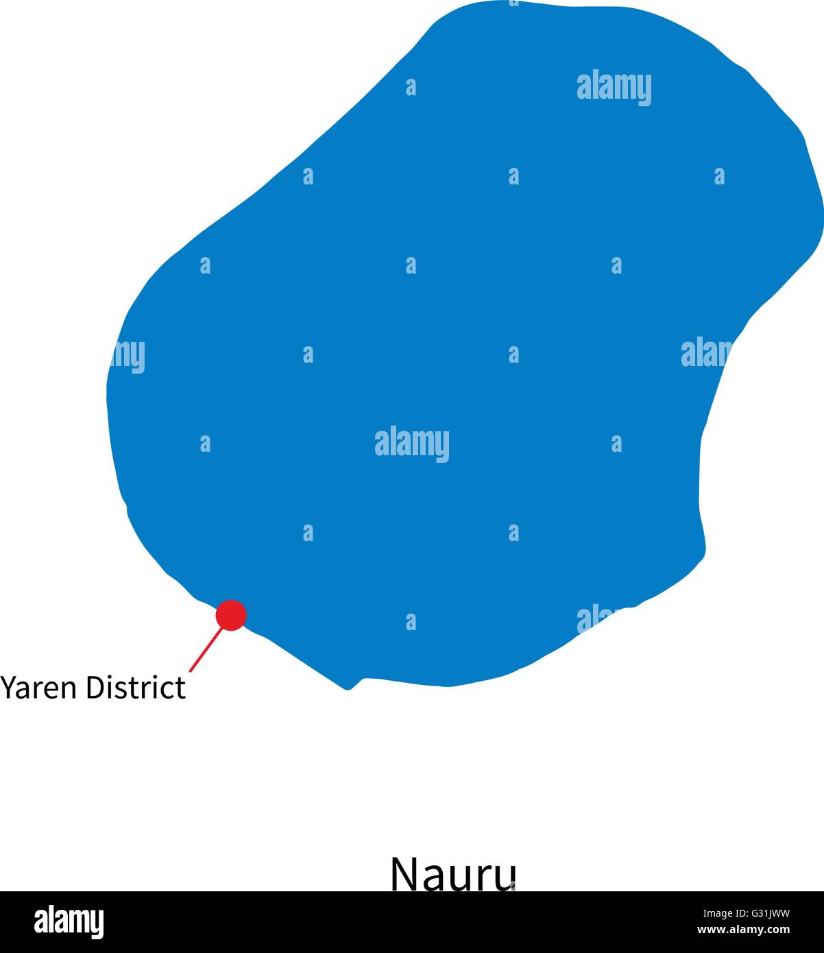 Detailed vector map of Nauru and capital city Yaren District Stock ...