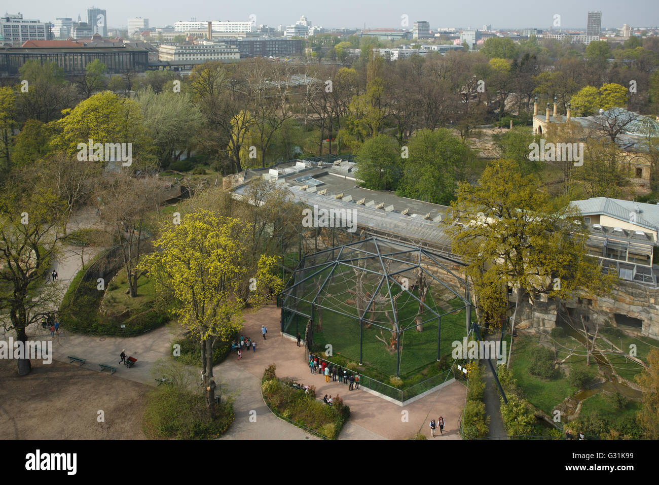 Berlin, Germany, view over the terrain of the Berlin Zoo Stock Photo ...