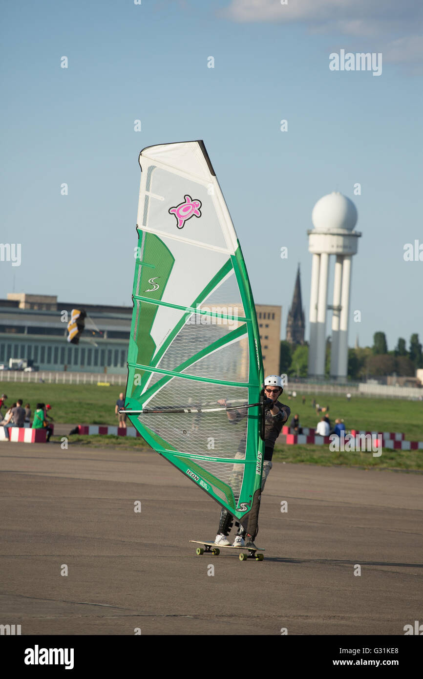 Tempelhofer park on the former airfield tempelhof hi-res stock ...