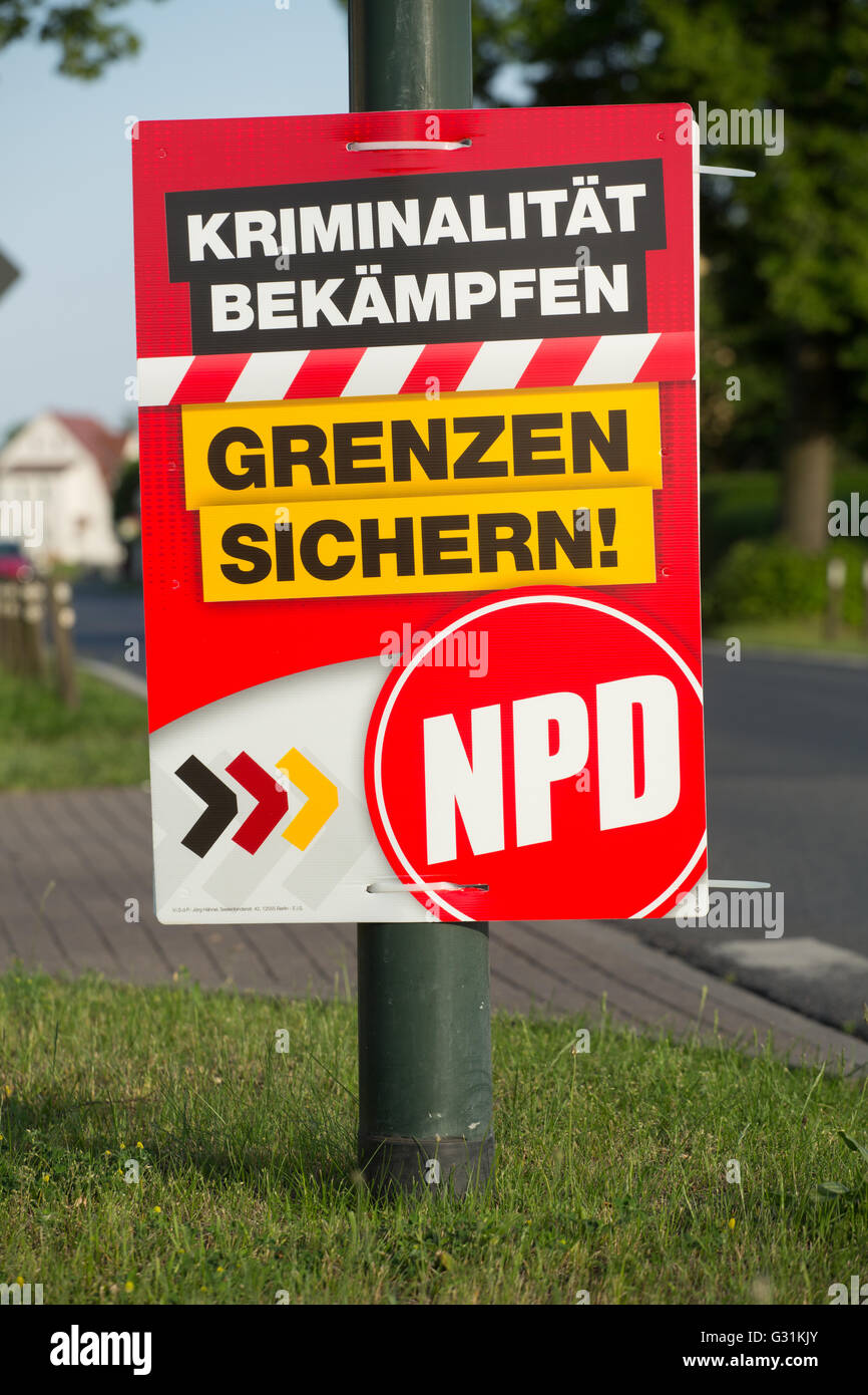 Jaenickendorf, Germany, NPD Poster Stock Photo - Alamy