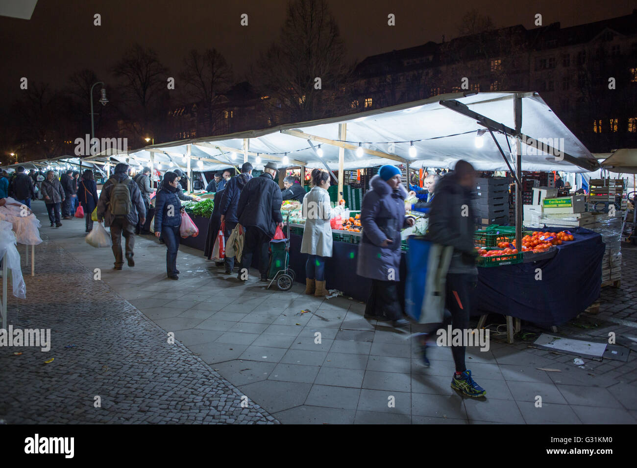 Berlin, Germany, of Turkish market Maybachufer evening Stock Photo - Alamy