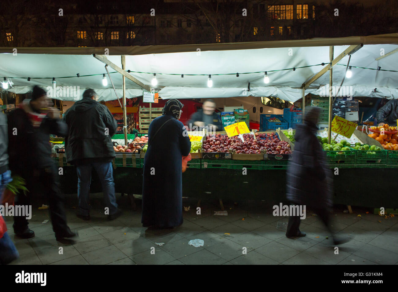 Berlin, Germany, of Turkish market Maybachufer evening Stock Photo - Alamy