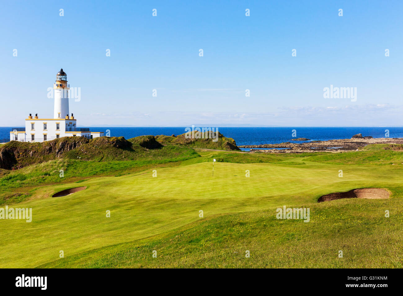 Turnberry lighthouse at the ninth hole, called Bruces Well on the newly ...