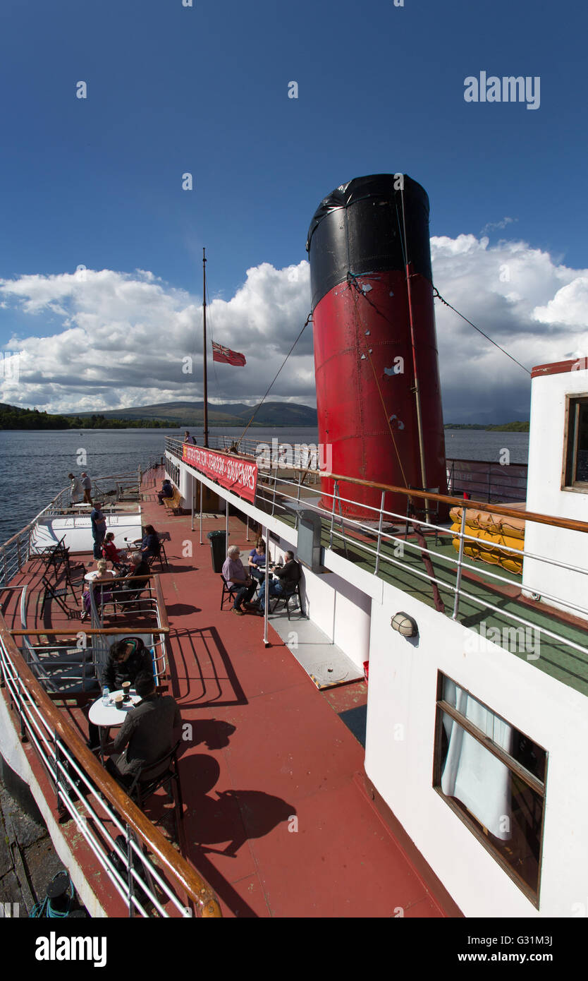 Loch Lomond, Scotland. Picturesque view of the historic steamship Maid ...