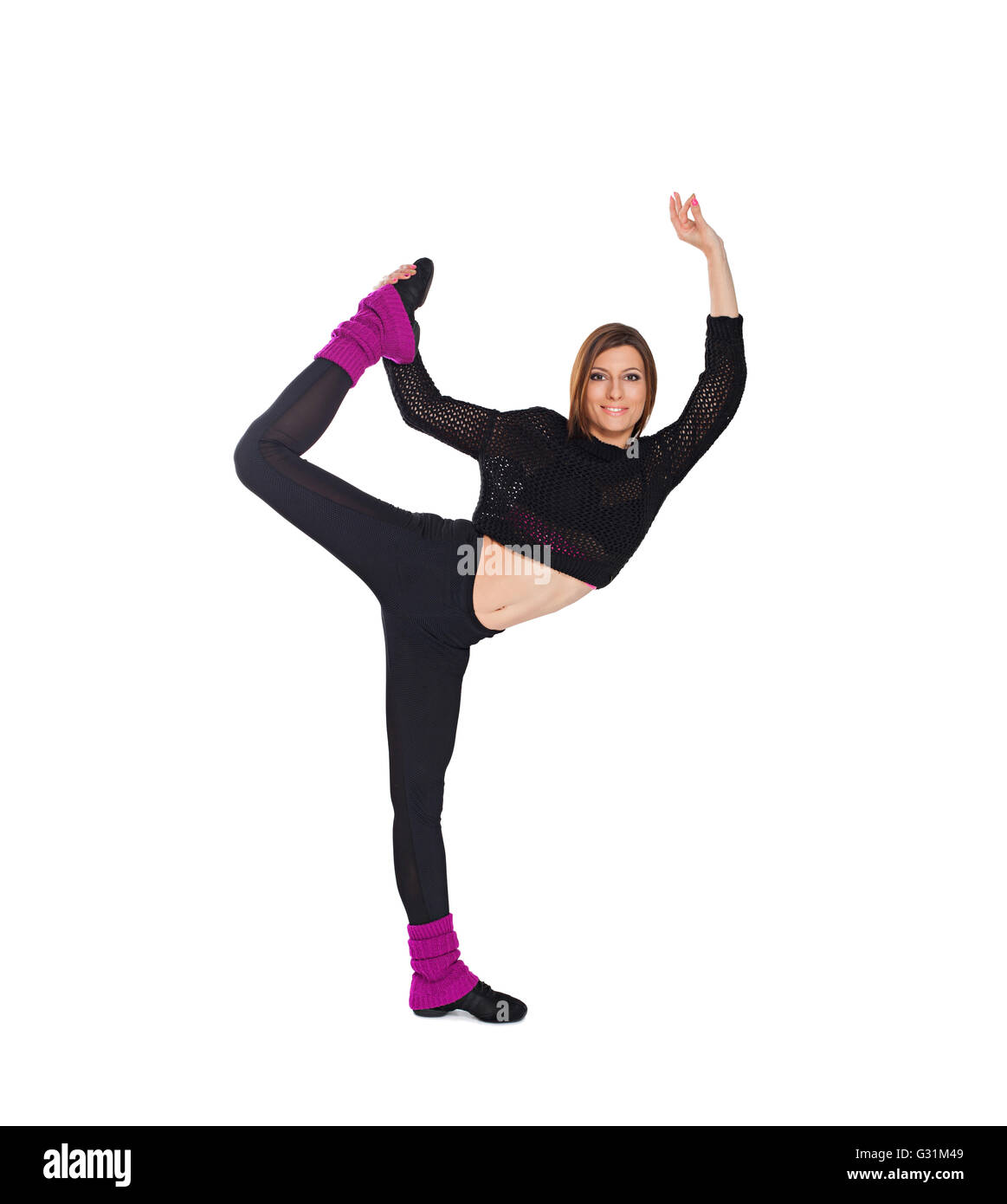 girl shows a yoga movement Stock Photo - Alamy