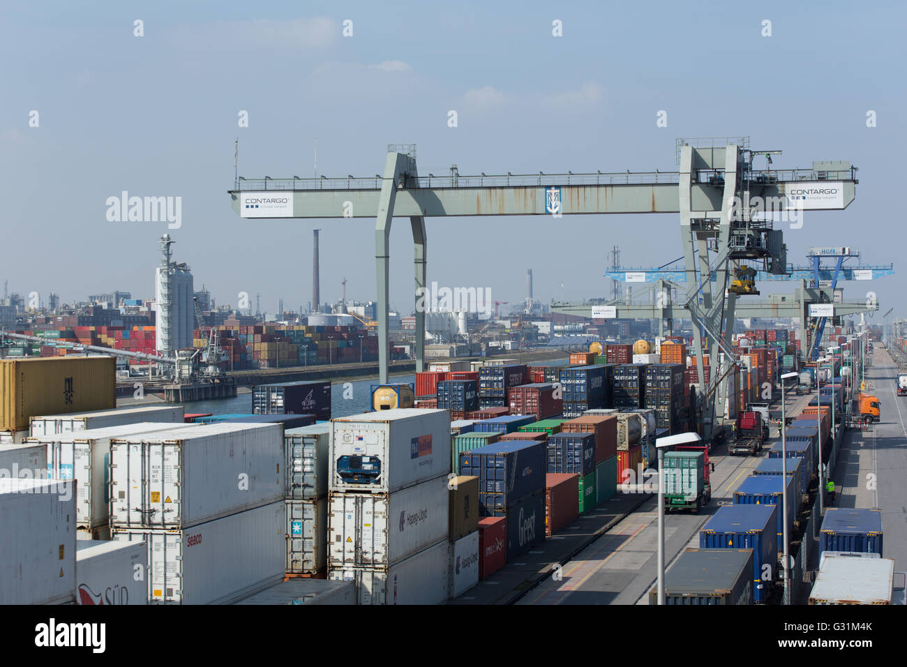 Mannheim, Germany, Container Terminal Mannheim port and industrial area ...