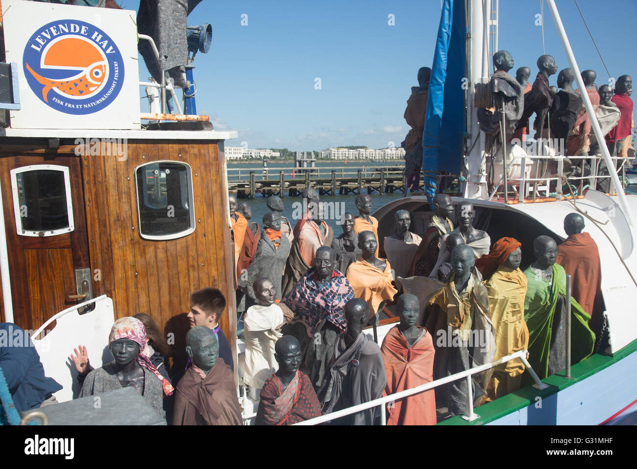 Rostock, Germany, bronze sculptures on the MS Anton Stock Photo - Alamy