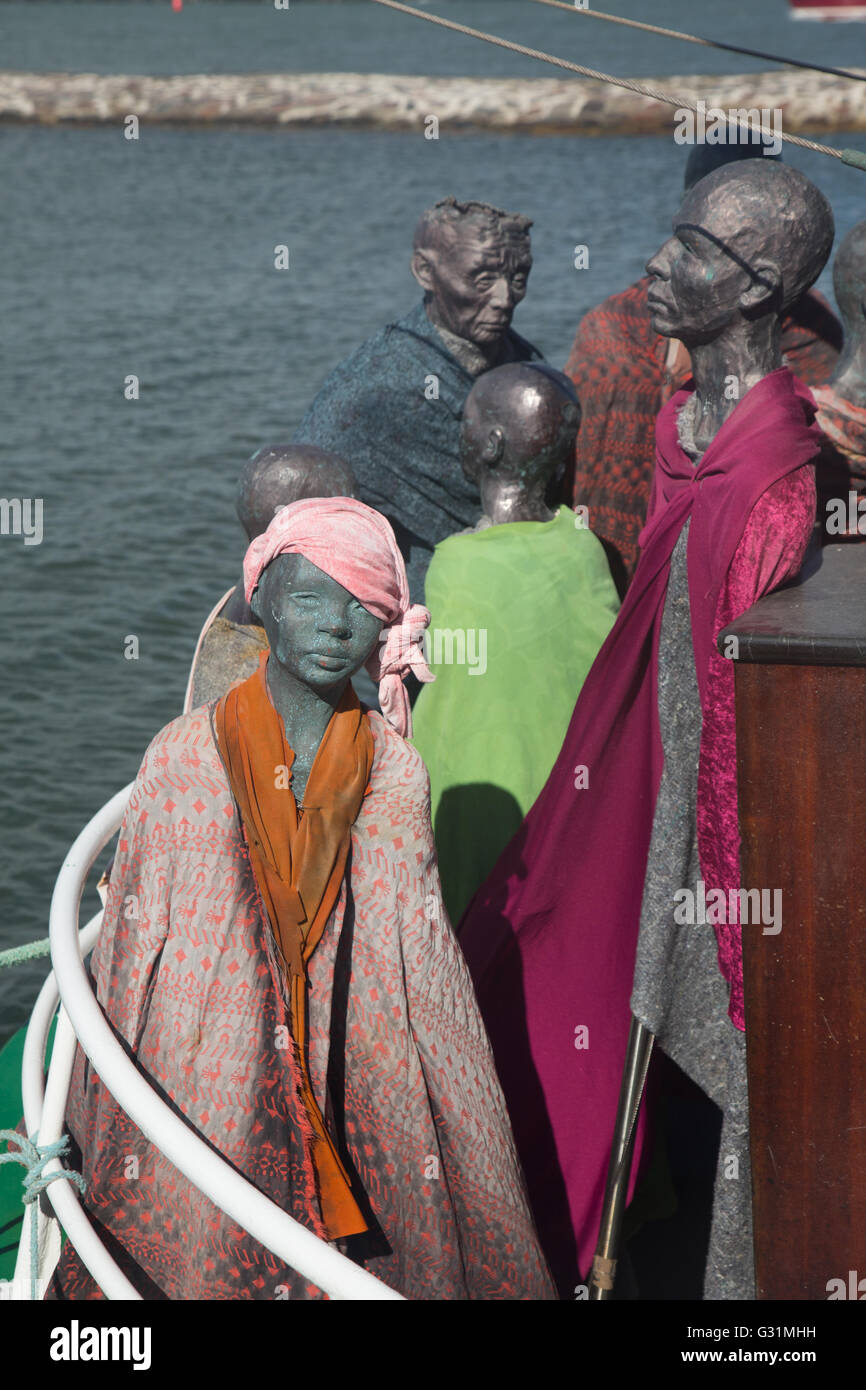 Rostock, Germany, bronze sculptures on the MS Anton Stock Photo - Alamy