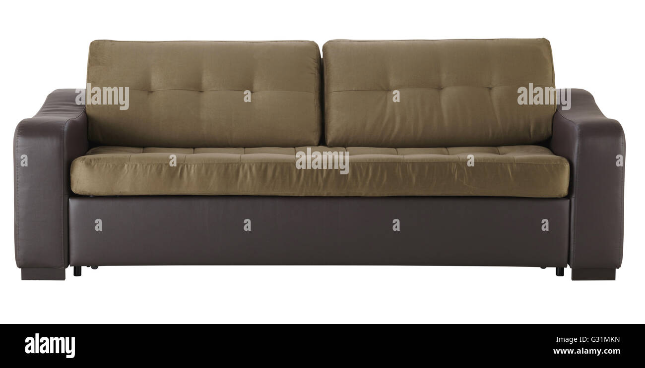 Brown leather sofa isolated on white include clipping path Stock Photo ...