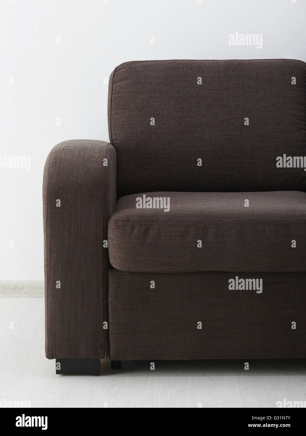 Brown corner sofa isolated on white include clipping path Stock Photo ...