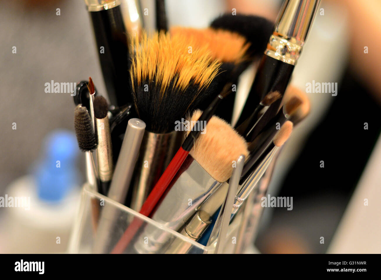 Cosmetic utensils in a glass hi-res stock photography and images - Alamy