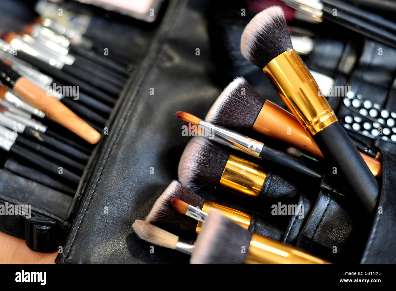 Hannover, Germany, cosmetic utensils in a bag Stock Photo - Alamy