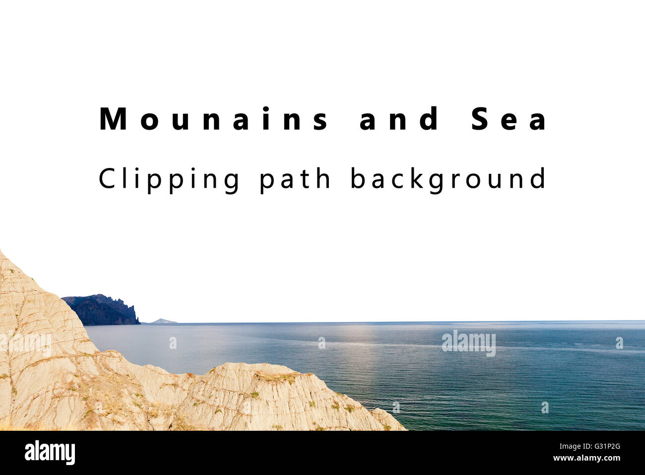 Sea and Mountains isolated background with clipping path Stock Photo ...
