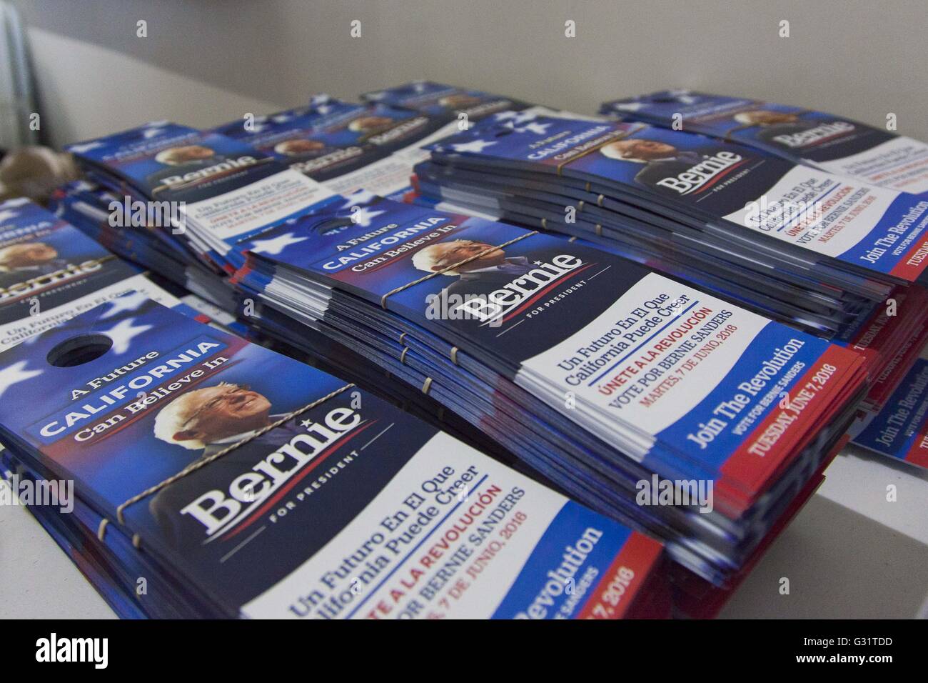 Los Angeles, California, USA. 4th June, 2016. Campaign materials at a ...