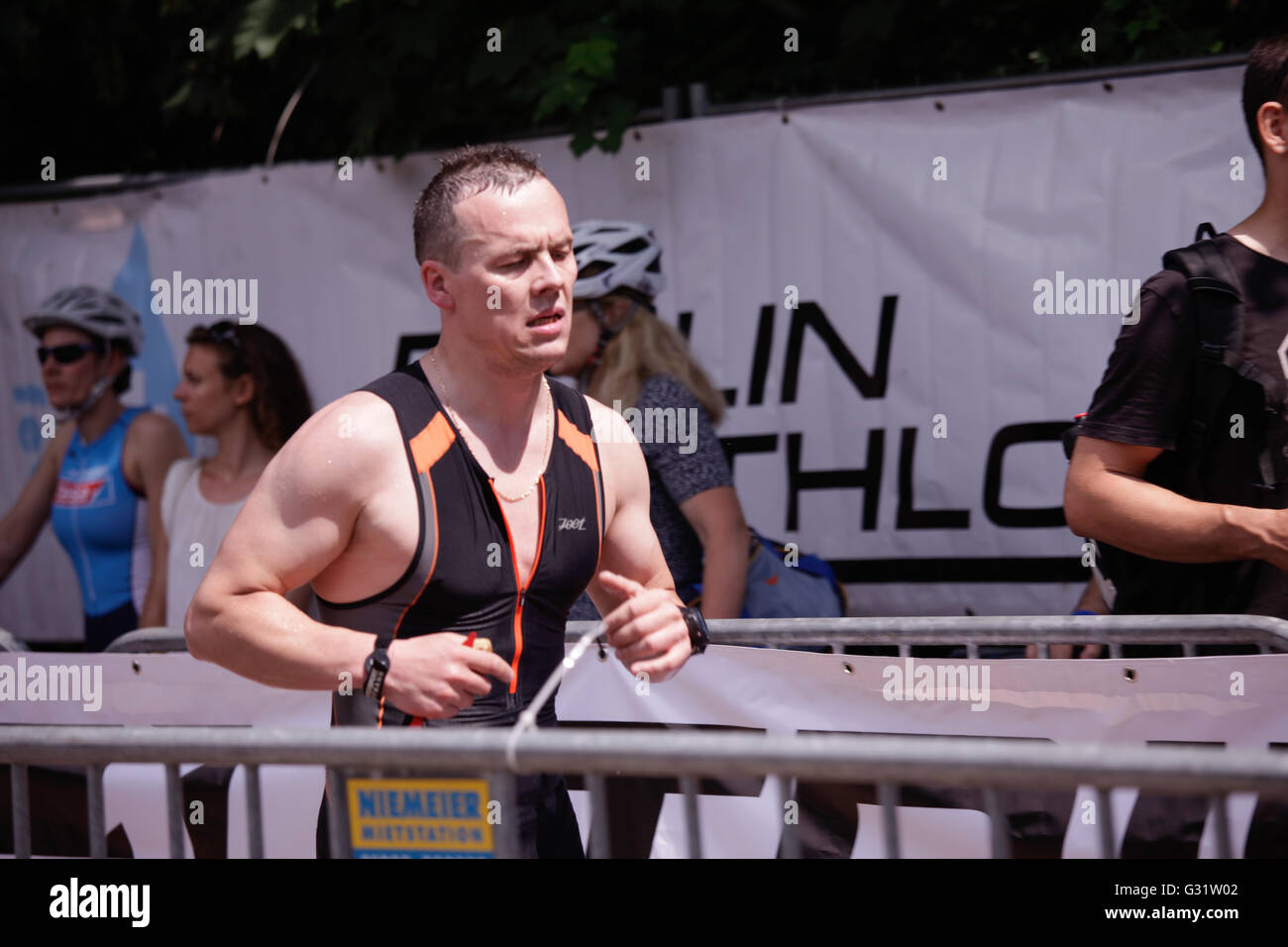10 th edition of the Berlin Triathlon, which start with the disciplin ...