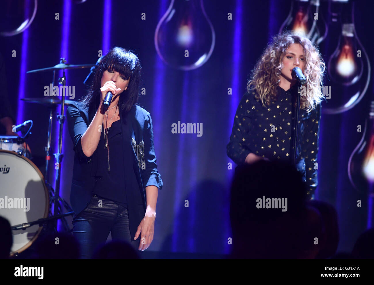 Berlin, Germany. 05th June, 2016. German singer Nena (L) and her ...