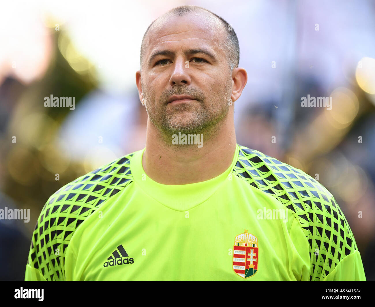 Gelsenkirchen, Germany. 04th June, 2016. Hungary's goalkeeper Gabor ...