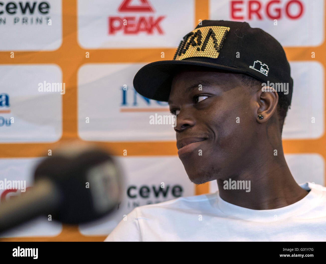 Dennis Schroeder, member of the German national basketball team, speaks ...