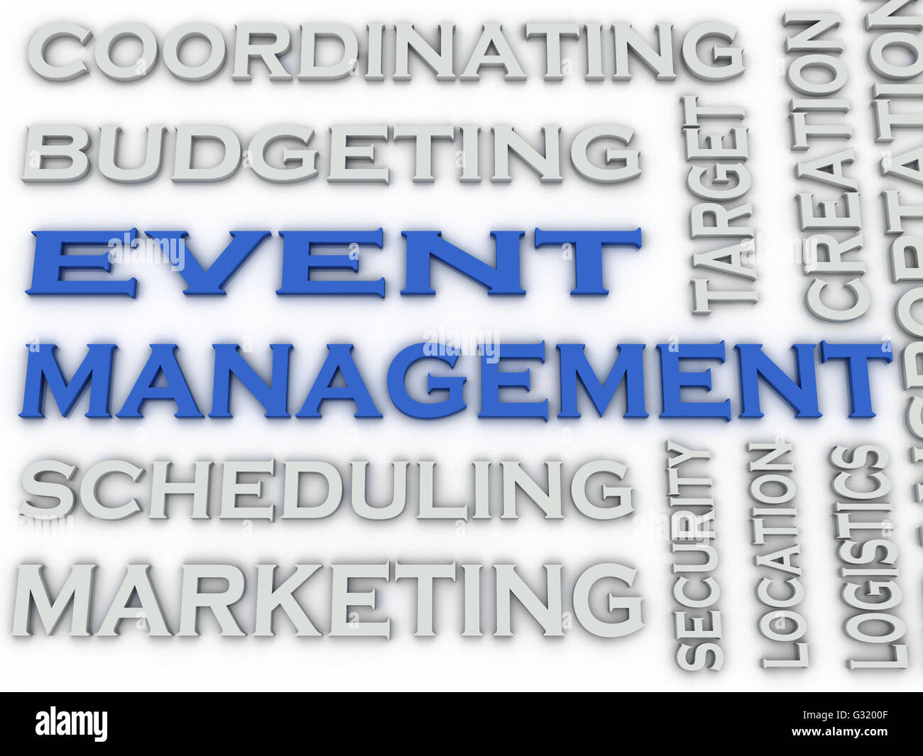 3d image Event Management word cloud concept Stock Photo - Alamy