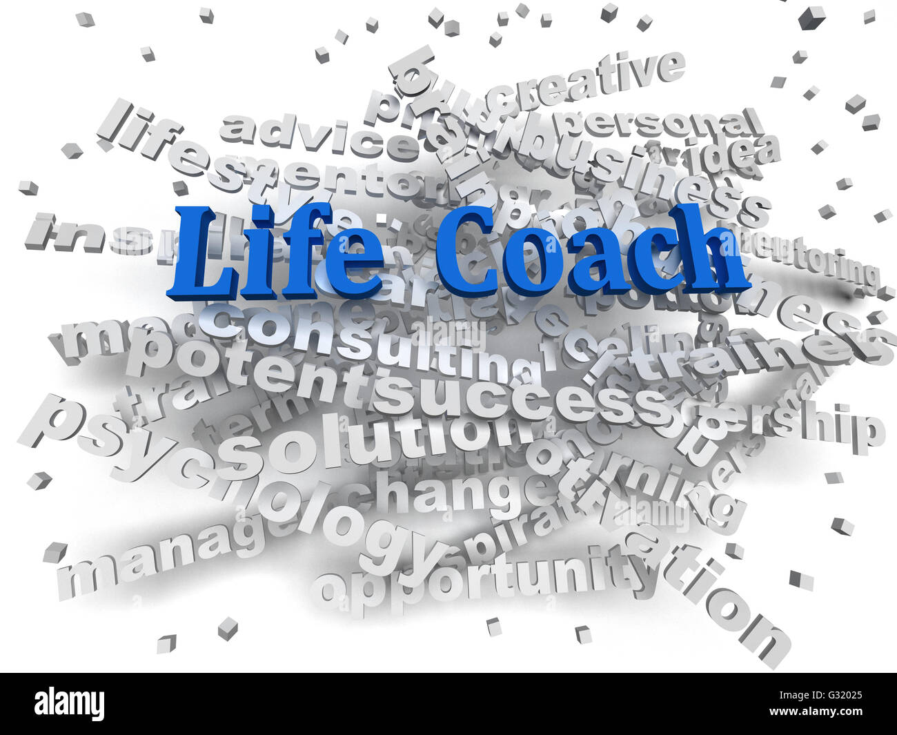 3d image Life coach word cloud concept Stock Photo - Alamy