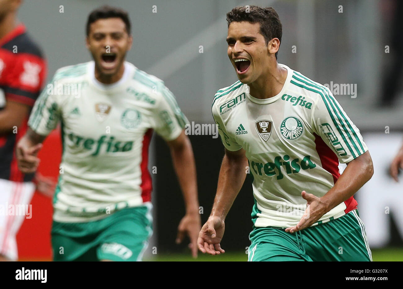 BRASILIA, DF - 06/05/2016: FLAMINGO X PALM TREES - The player Jean, SE ...