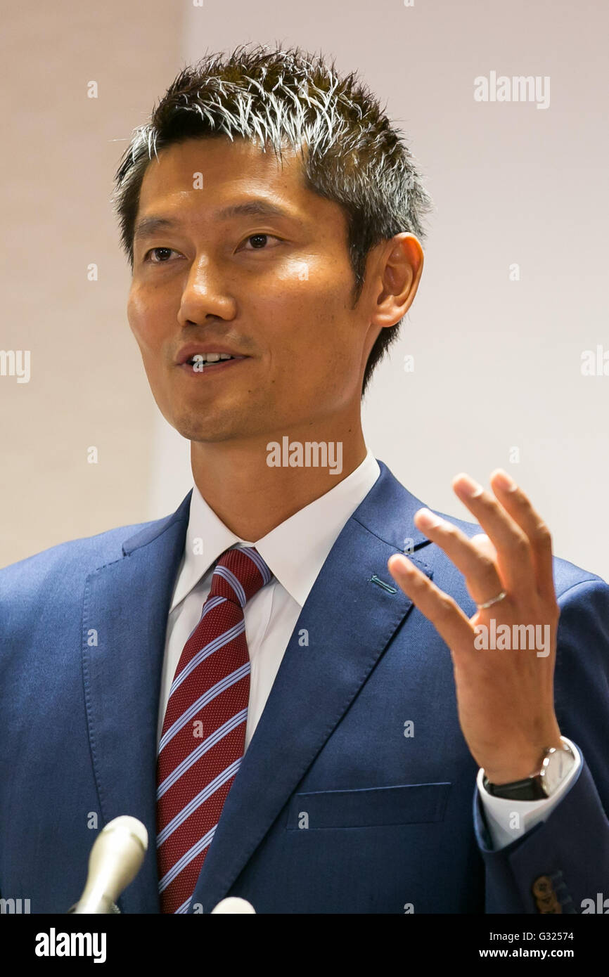 Tokyo, Japan. 7th June, 2016. Former volleyball player Kentaro Asahi ...