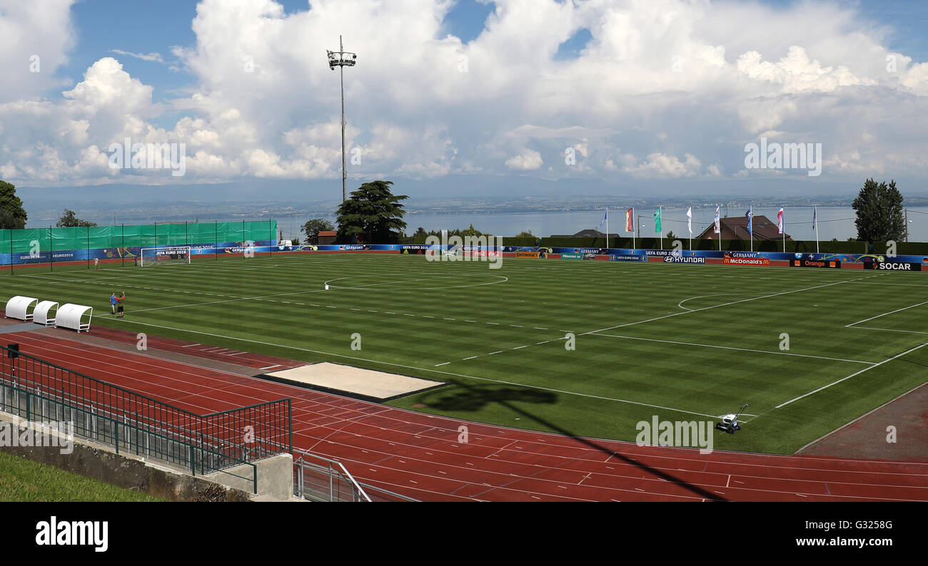 The 'Team Base Camp Germany' in the Stade Camille Fournier stadium in ...