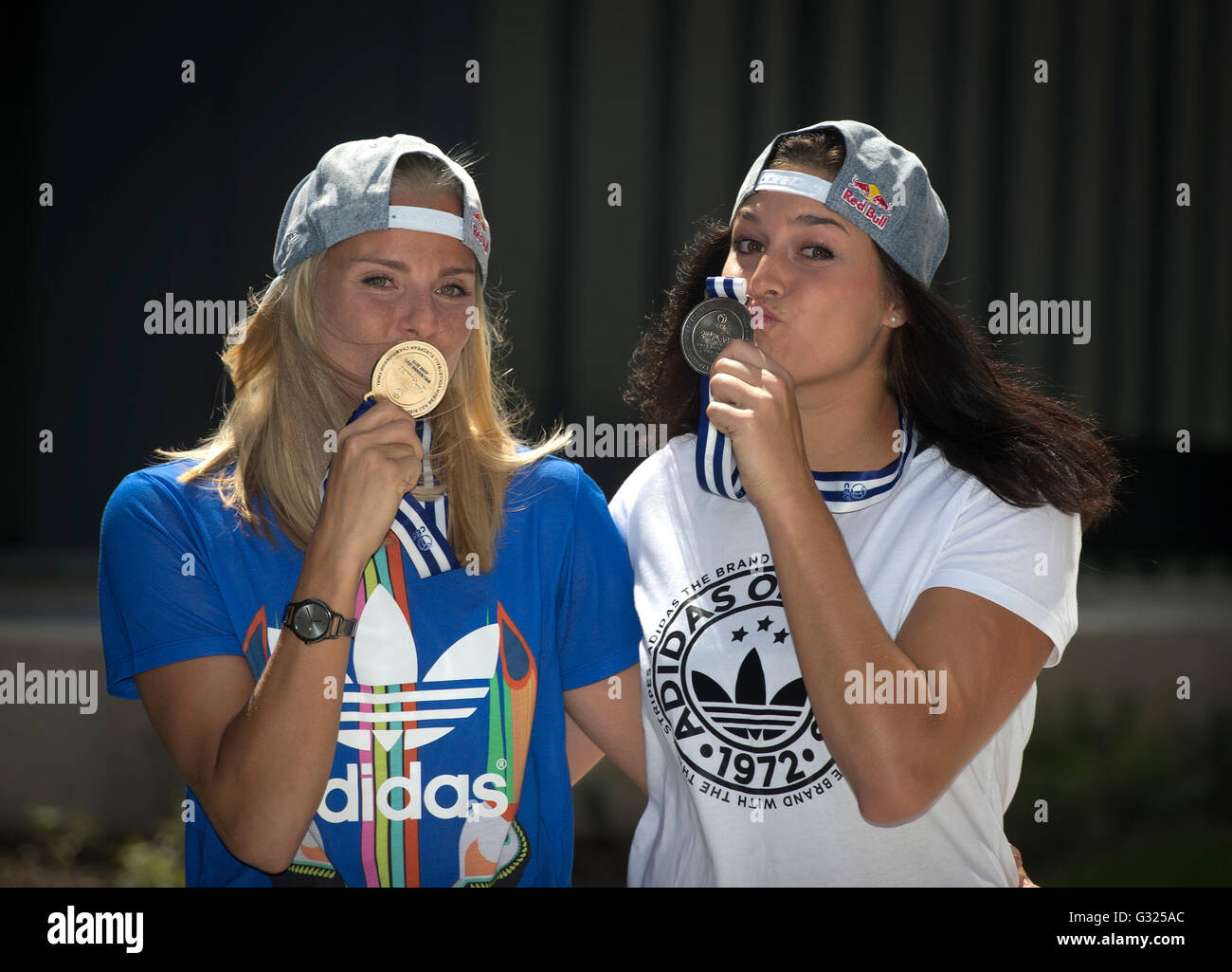 Prague, Czech Republic. 07th June, 2016. Czech beachvolleyball players ...