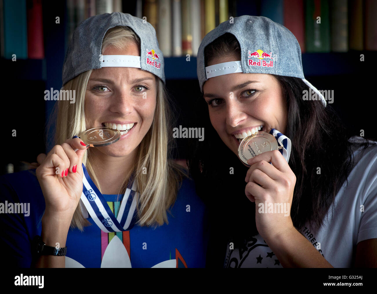 Prague, Czech Republic. 07th June, 2016. Czech beachvolleyball players ...