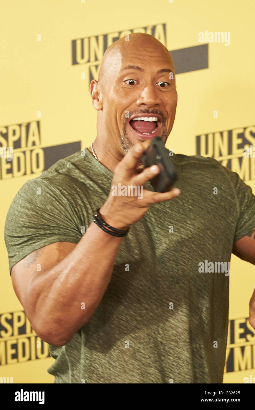 Madrid, Spain. 7th June, 2016. Dwayne Johnson attended 'Central ...