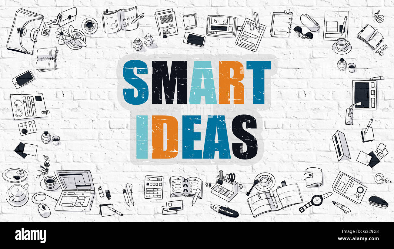 Smart Ideas in Multicolor. Doodle Design Stock Photo - Alamy