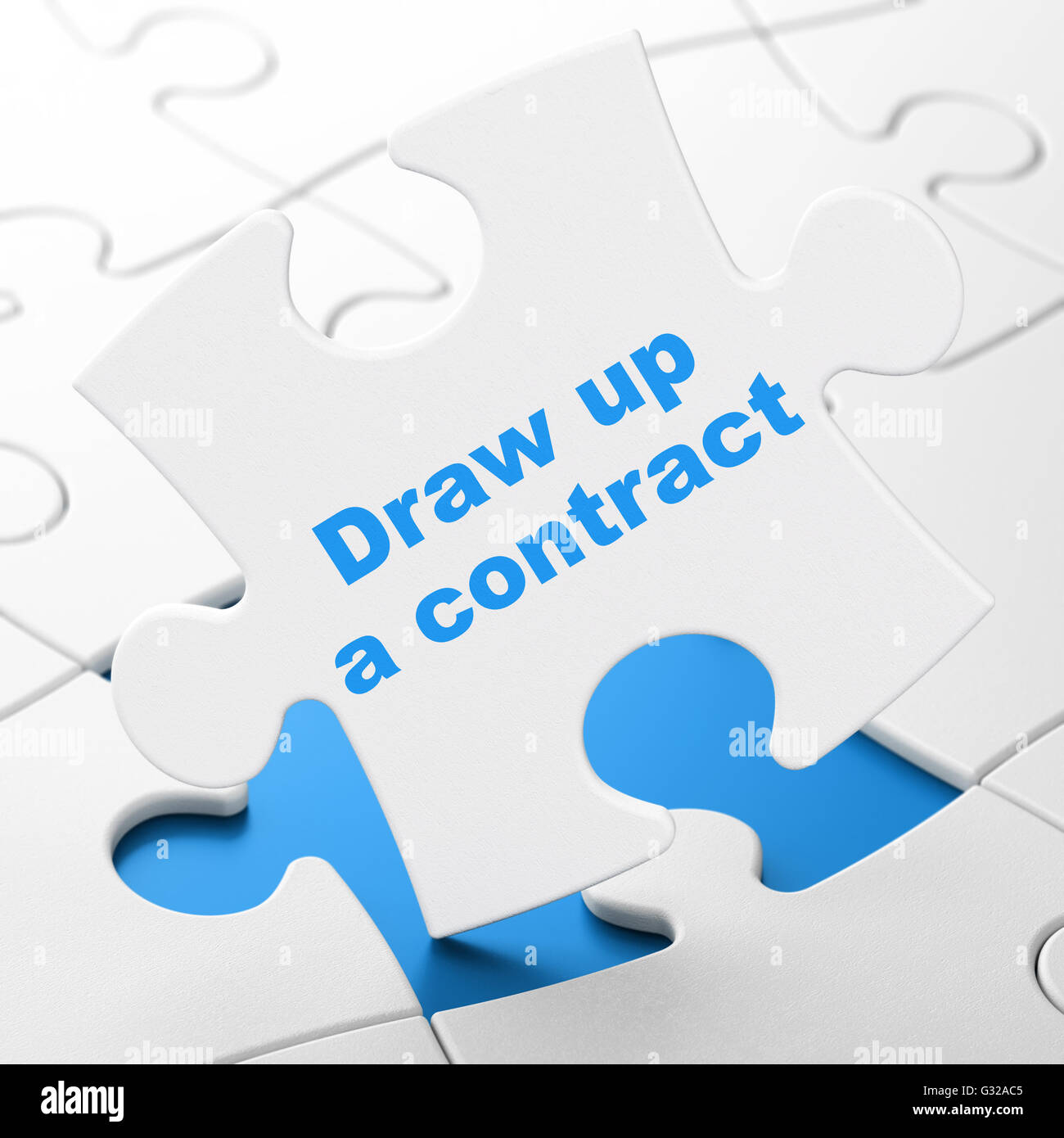 Law concept: Draw up A contract on puzzle background Stock Photo - Alamy