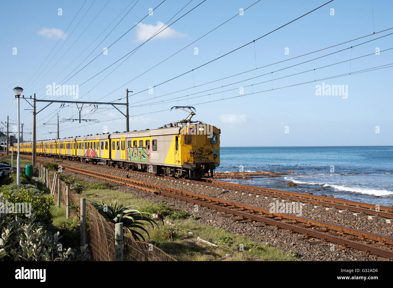The scenic coastal suburban railroad line which runs between Cape Town ...
