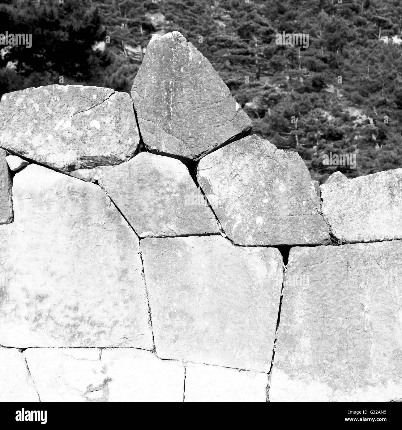 step brick in greece old wall and texture material the background Stock ...
