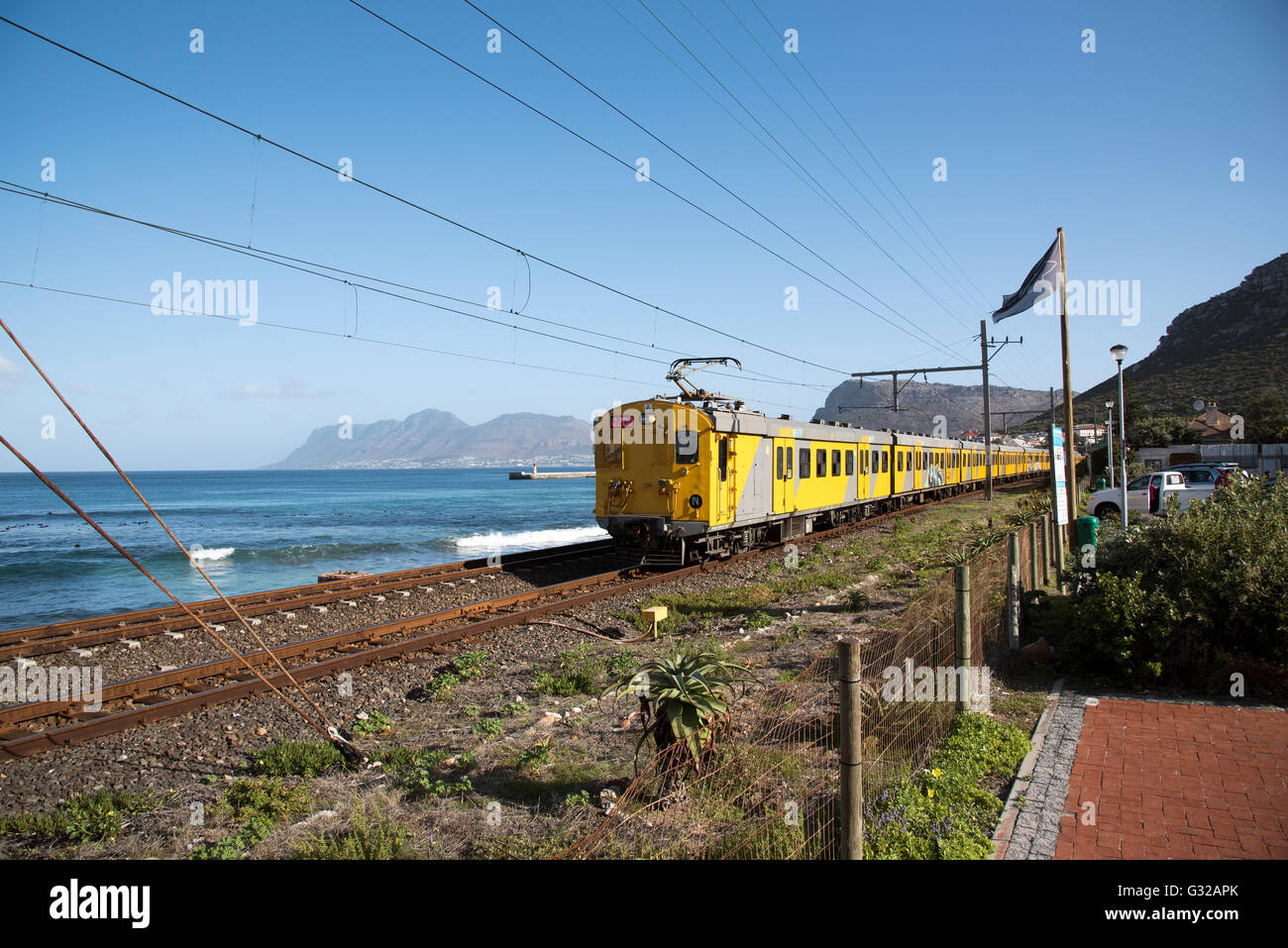The scenic coastal suburban railroad line which runs between Cape Town ...