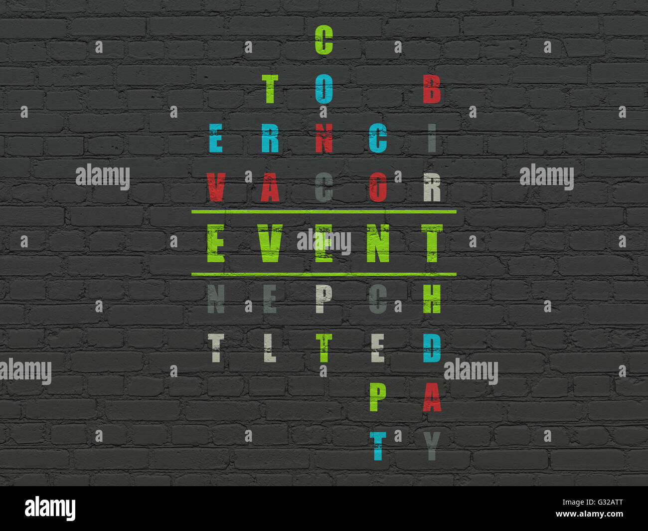 Entertainment, concept: Event in Crossword Puzzle Stock Photo - Alamy