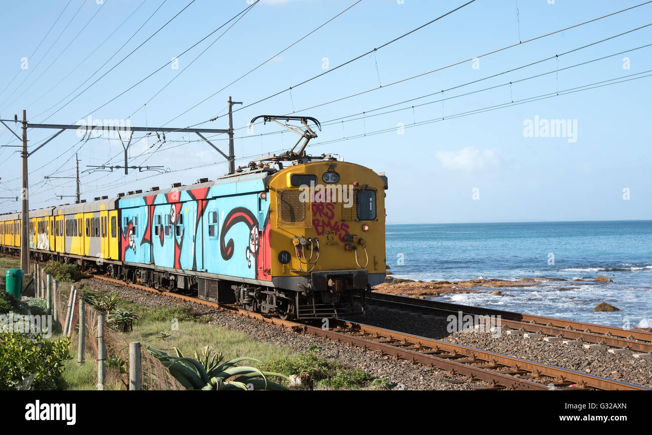 The scenic coastal suburban railroad line which runs between Cape Town ...