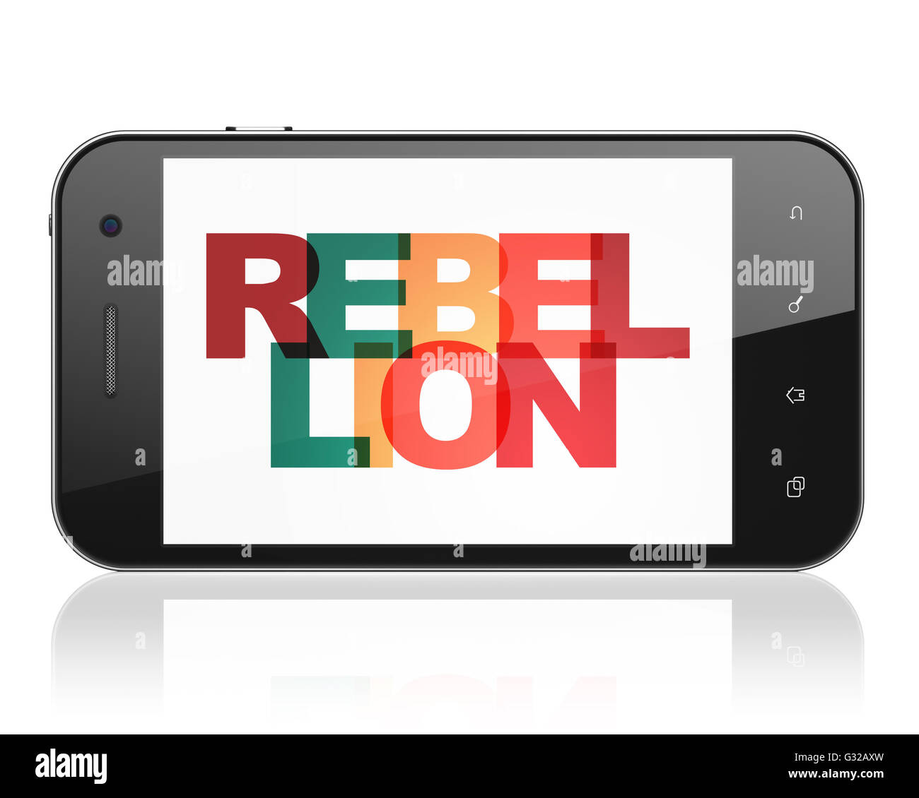 Political concept: Smartphone with Rebellion on display Stock Photo - Alamy