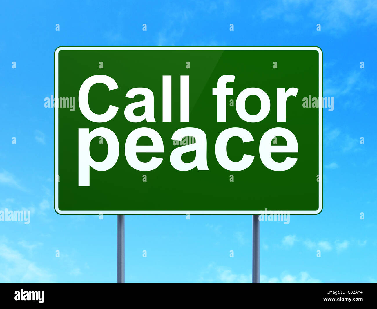 Political concept: Call For Peace on road sign background Stock Photo - Alamy