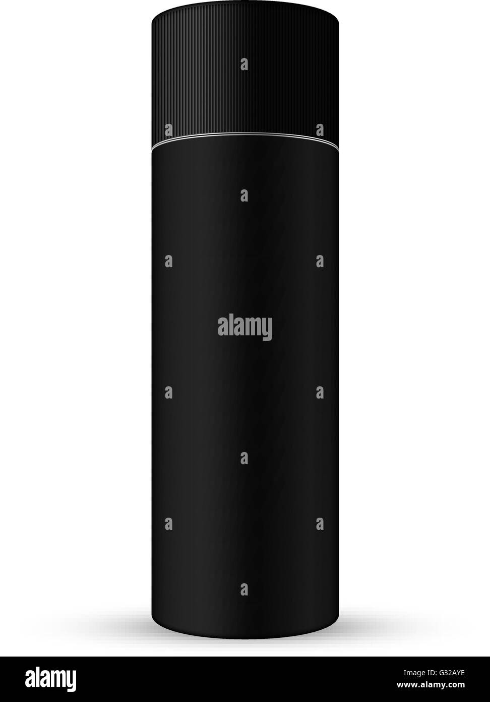 VECTOR PACKAGING: Black tall round container with ribbed screw cap/lid ...