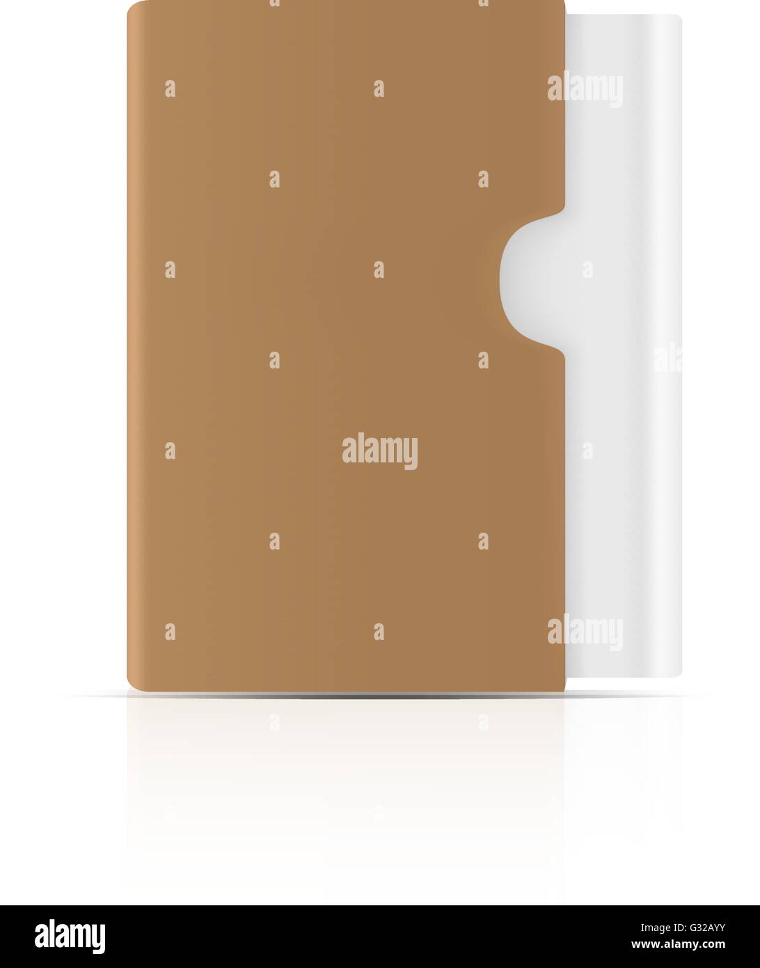 VECTOR PACKAGING: Brown packet cardboard box cover with blank book on ...