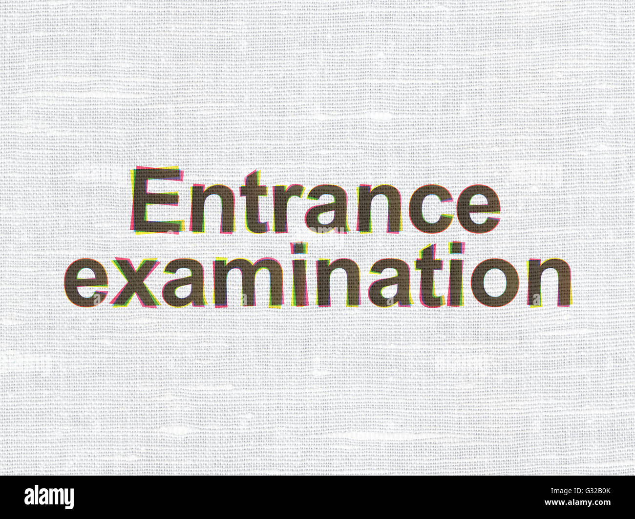 Education concept: Entrance Examination on fabric texture background ...