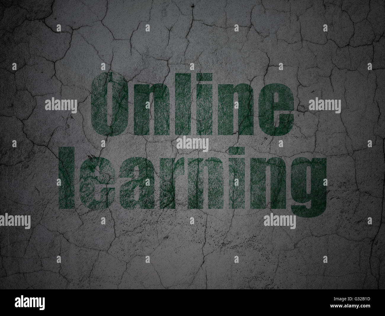 Education concept: Online Learning on grunge wall background Stock ...