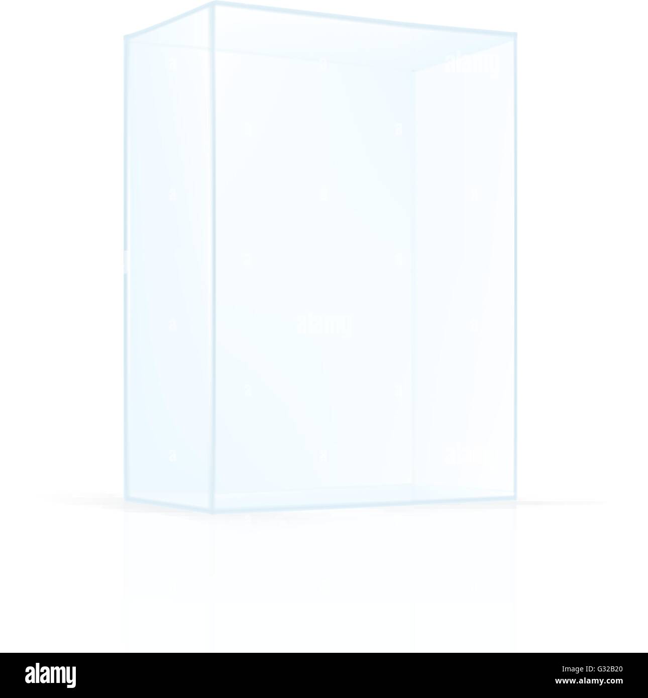 VECTOR PACKAGING: Empty glass Box on Isolated background. Mock-up ...