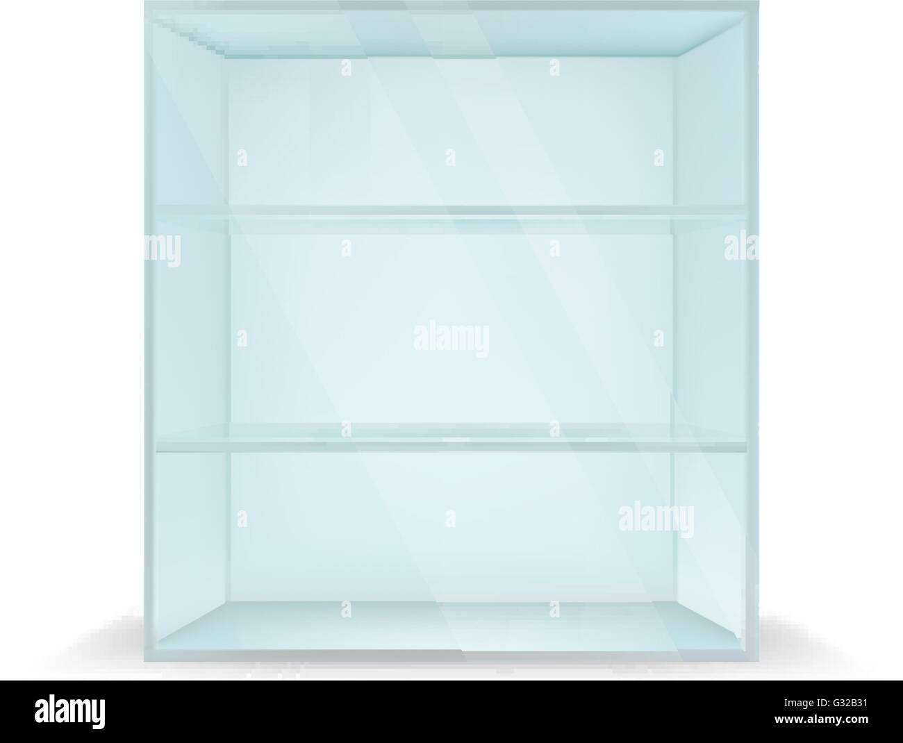 VECTOR AD: Empty three division square glass POS POI Outdoor/Indoor 3D ...