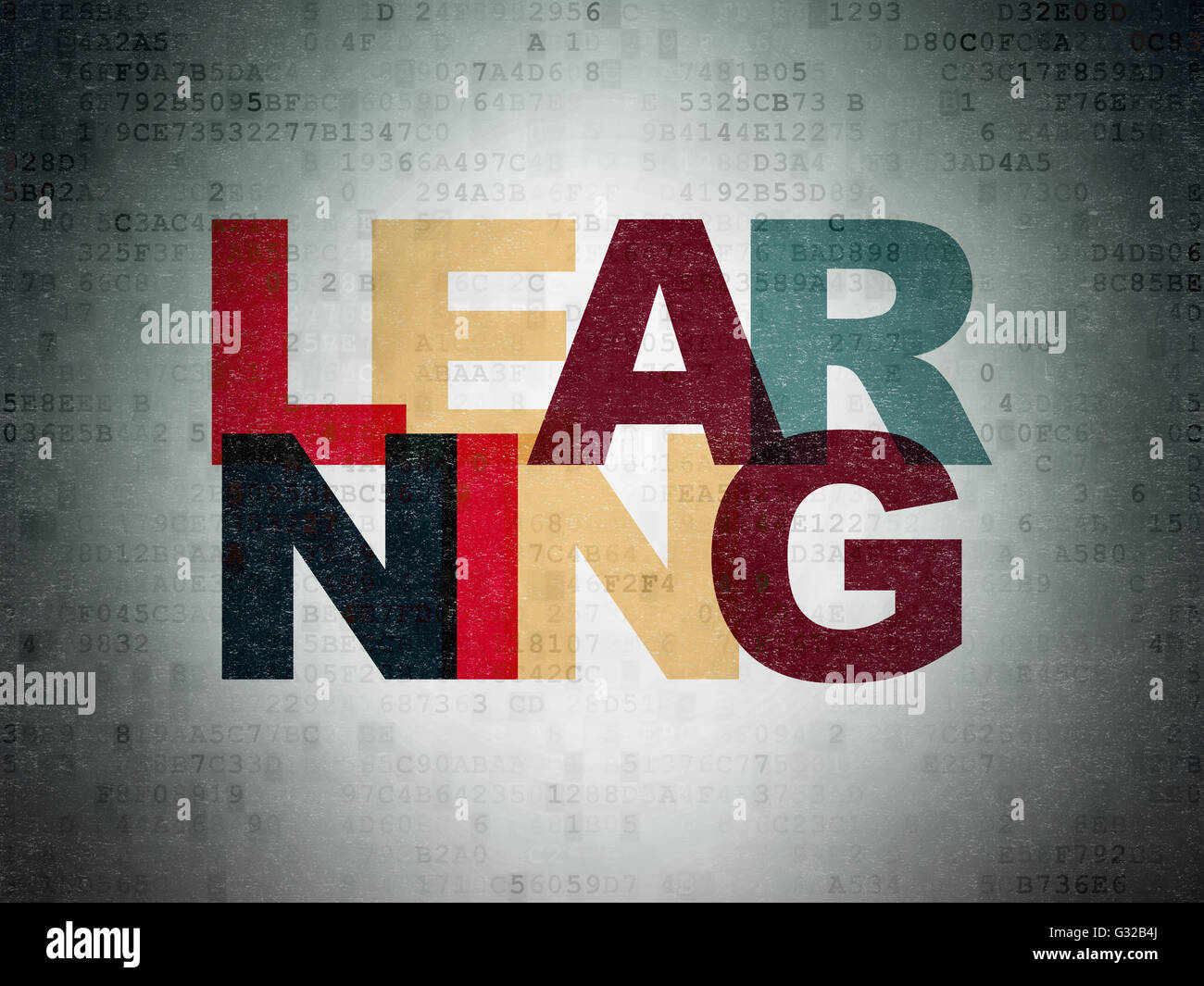 Learning concept: Learning on Digital Data Paper background Stock Photo ...