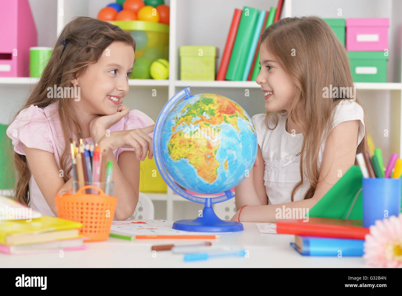 beautiful little girls at class Stock Photo - Alamy