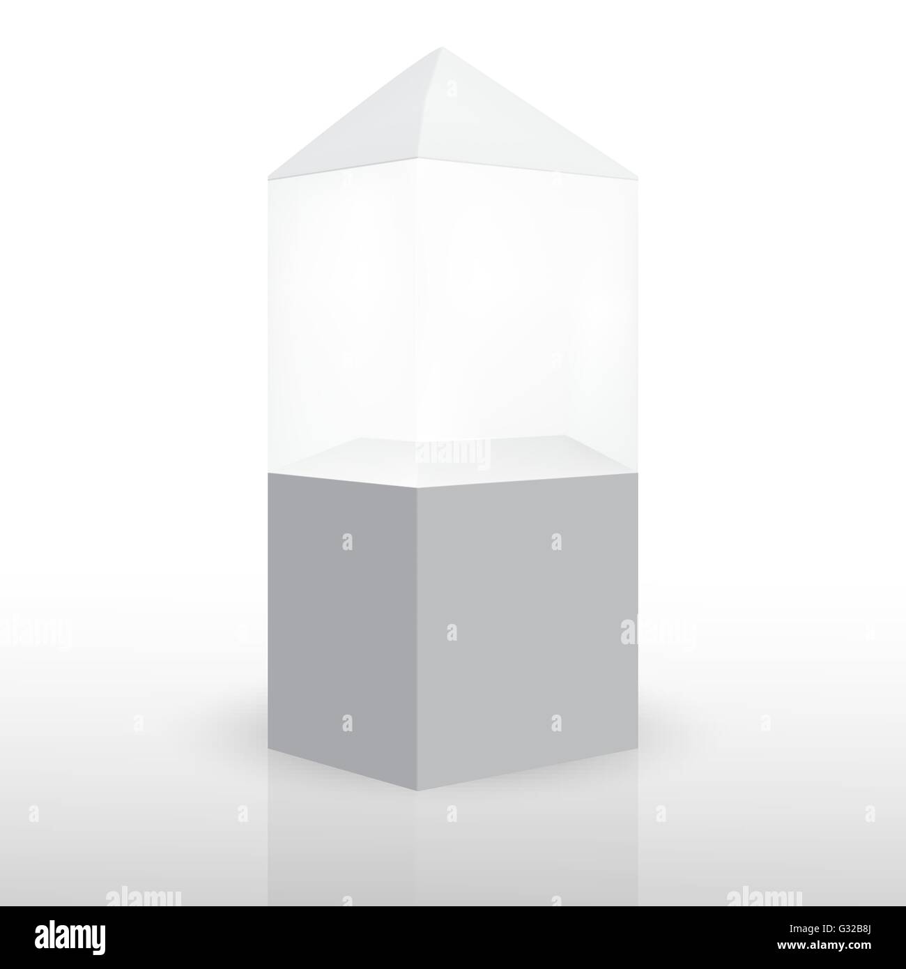 Vector Ads: Empty display case on Isolated white background. Mock-up ...