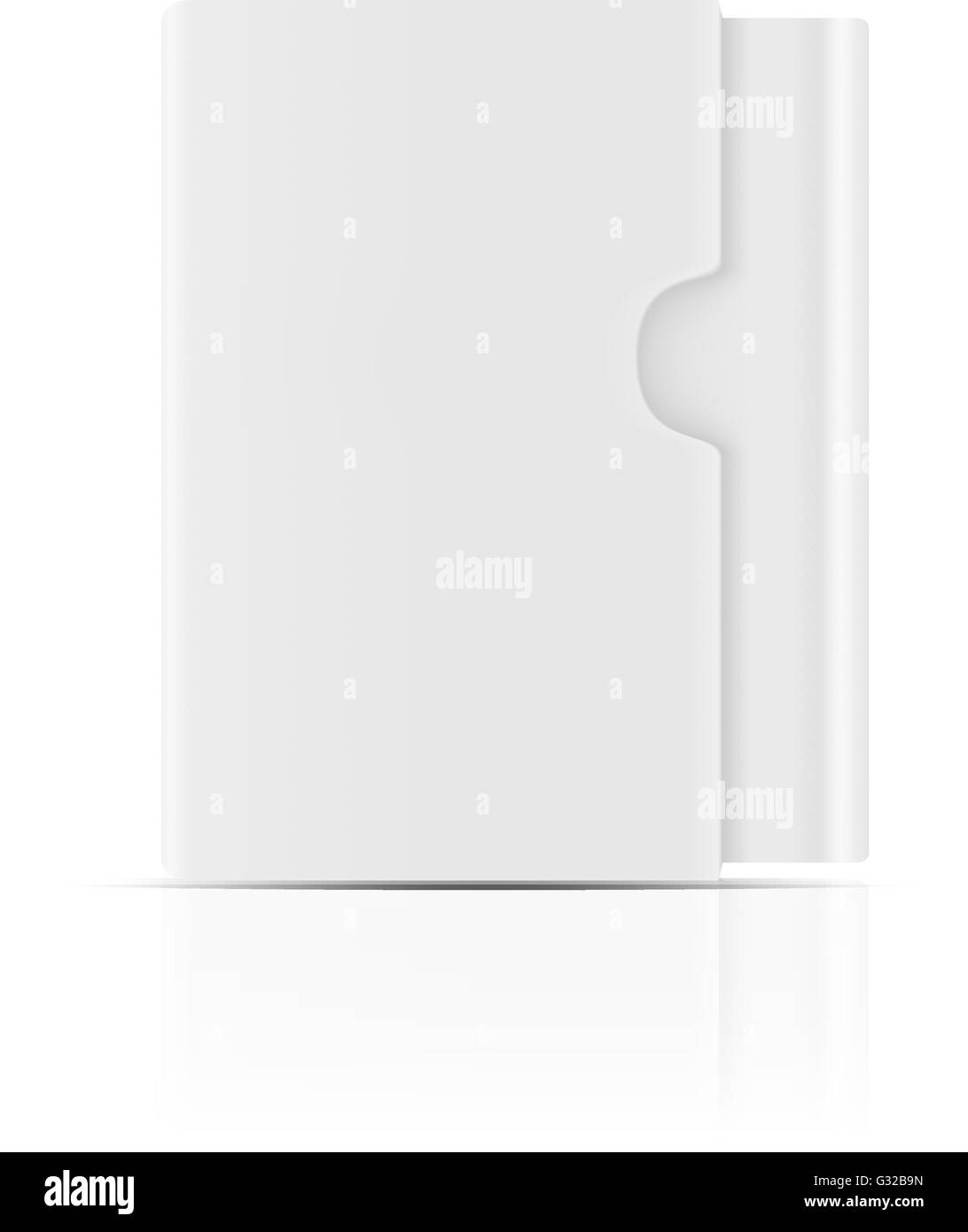 VECTOR PACKAGING: White gray packet cardboard box cover with blank book ...
