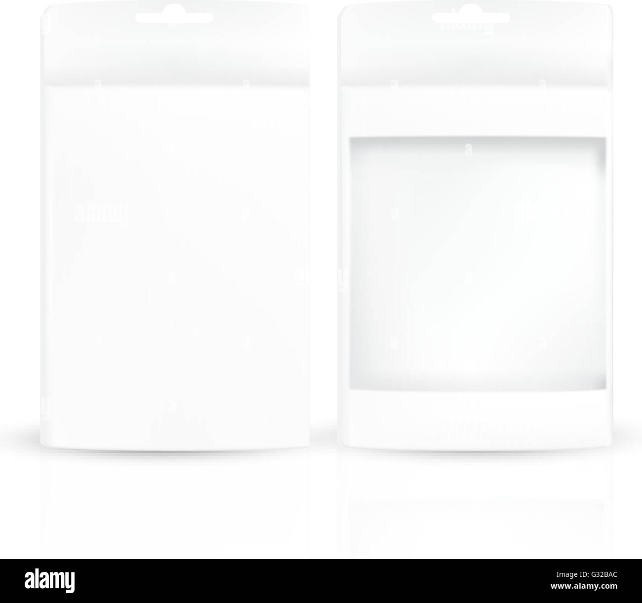 VECTOR PACKAGING: Set of white gray product packaging box with hanging ...